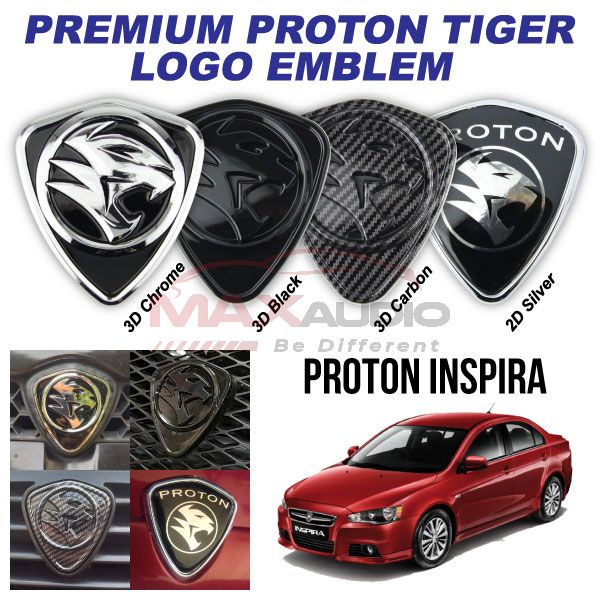 Car Emblem PROTON INSPIRA Logo 3D Tiger No Color Fade Front Rear ...