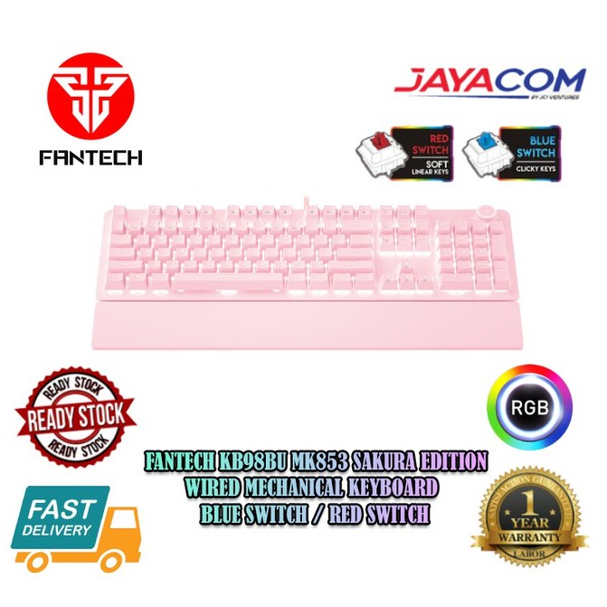 Fantech KB98 MK853 Sakura Edition Wired Mechanical Keyboard (Blue ...