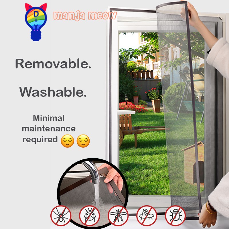 Fiberglass Mosquito Magnetic Net DIY Insect Screen Nyamuk Magnetic ...