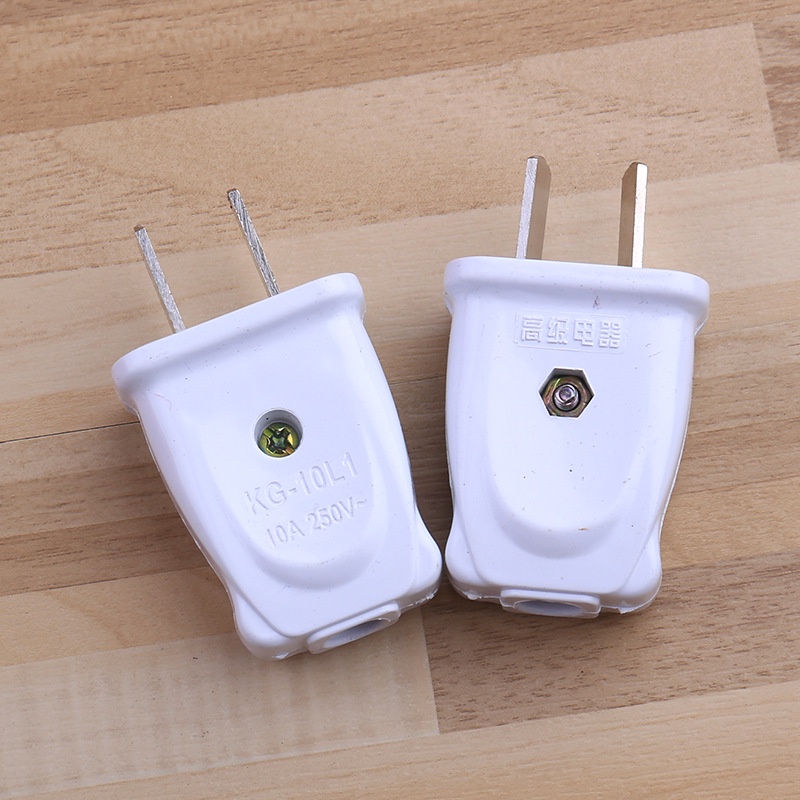 2 Flat Pin Ac Electric Power Male Plug Female Socket Outlet Adapter ...
