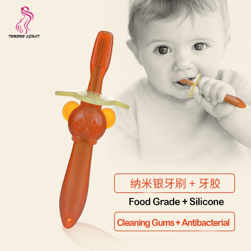 Infant Toothbrush Nano Silver Silica Soft Hair Toothbrush Baby Toothbite Rubber Molar Toys NZ ...