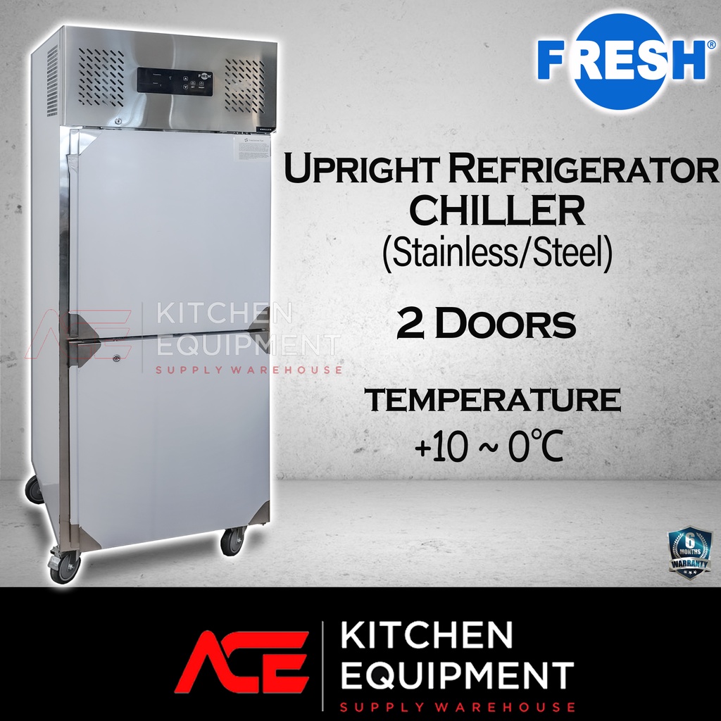 FRESH chiller 2 Doors Upright Refrigerator Chiller (Stainless/Steel ...
