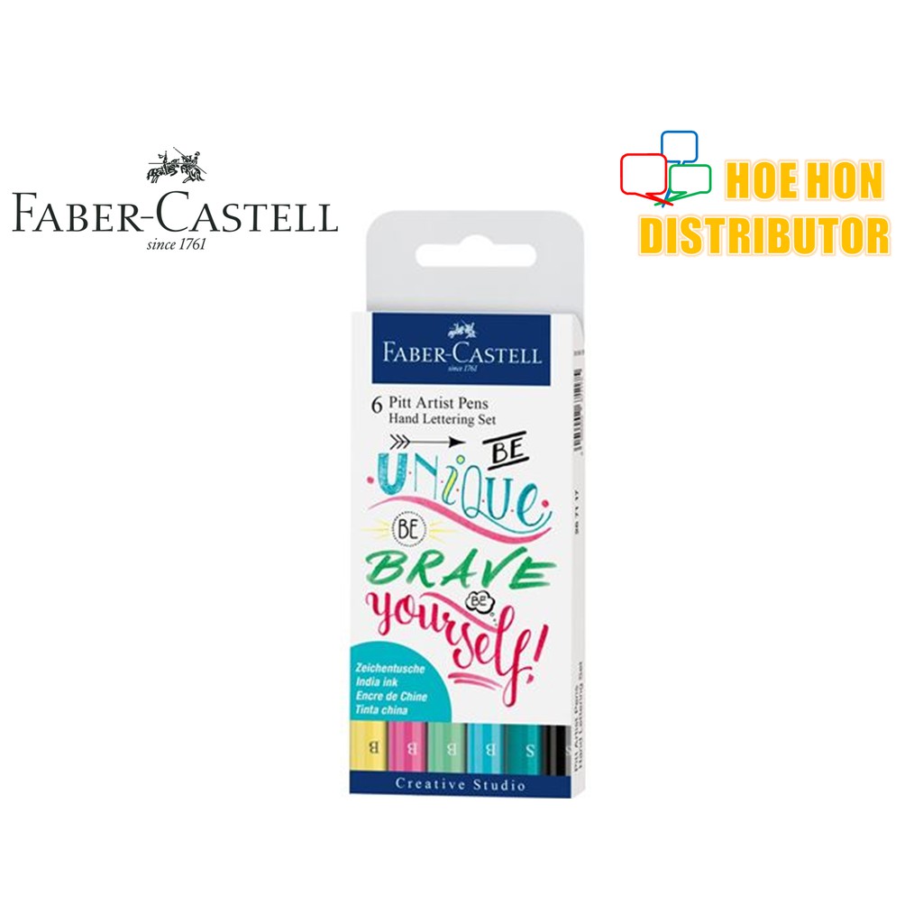 Faber-Castell / Faber Castell 6 Pitt Artist Pen Hand Lettering Pastel ...