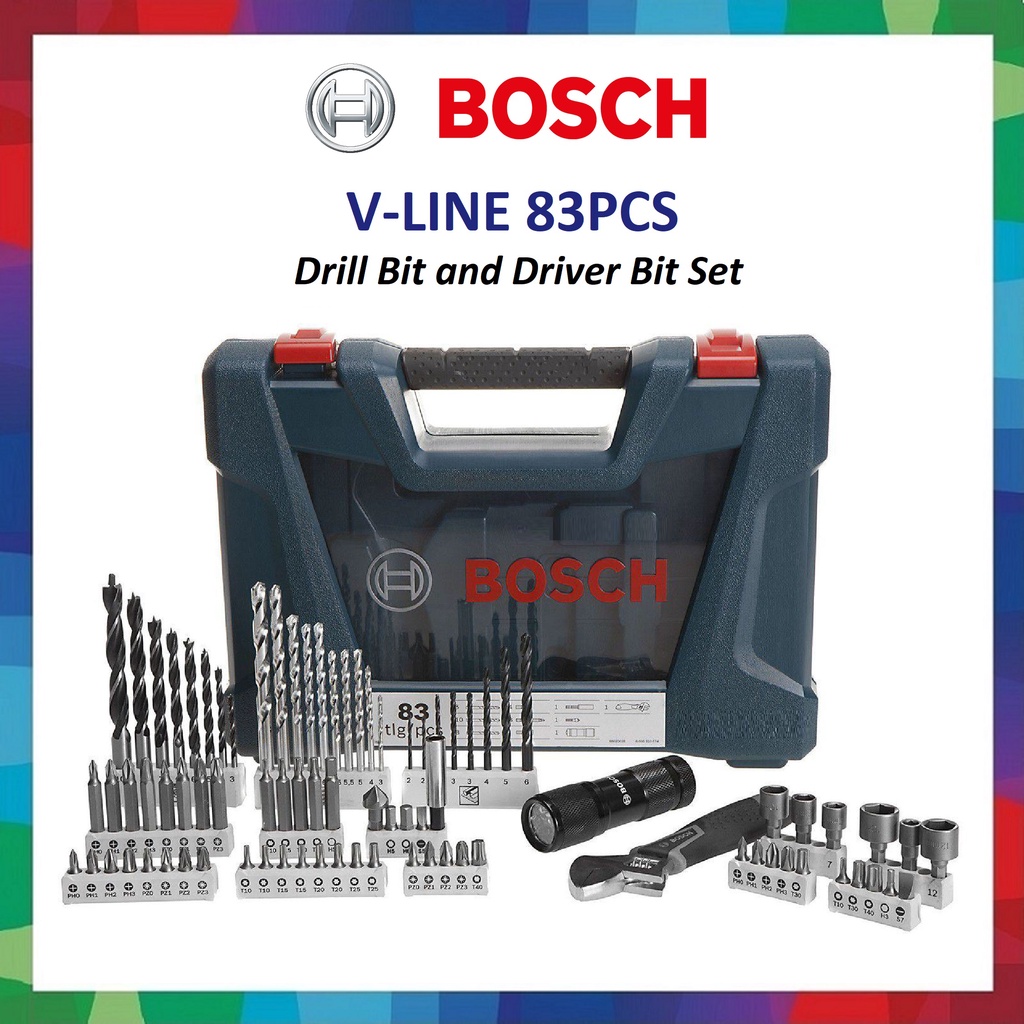 BOSCH V-LINE 83PCS Drill Bit & Driver Set 2607017403 VLINE 83 Piece ...
