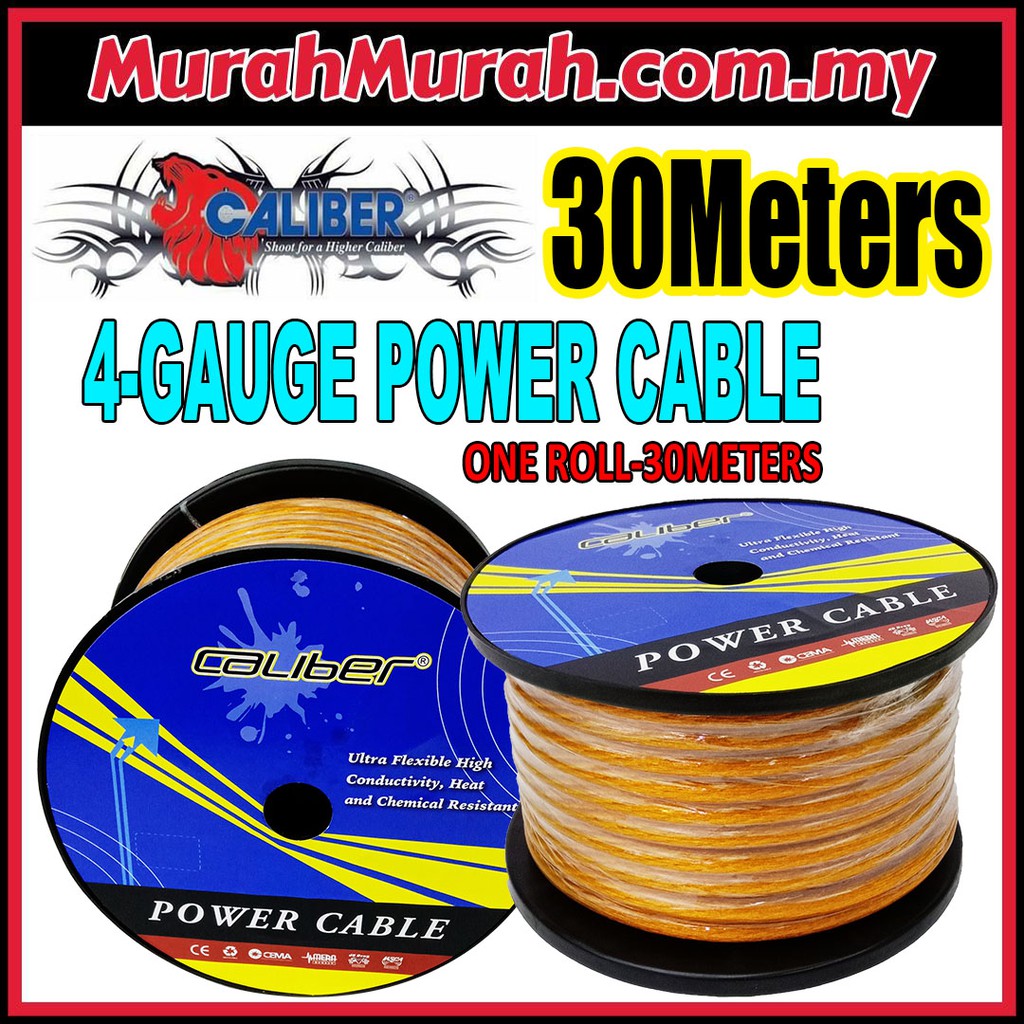 🔥READY STOCK🔥 Caliber 4-Gauge Audio Power Life Cable Tebal 4GA for ...