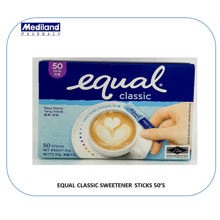 EQUAL CLASSIC SWEETENER STICKS 50'S/100'S (PEMANIS) | Shopee Malaysia