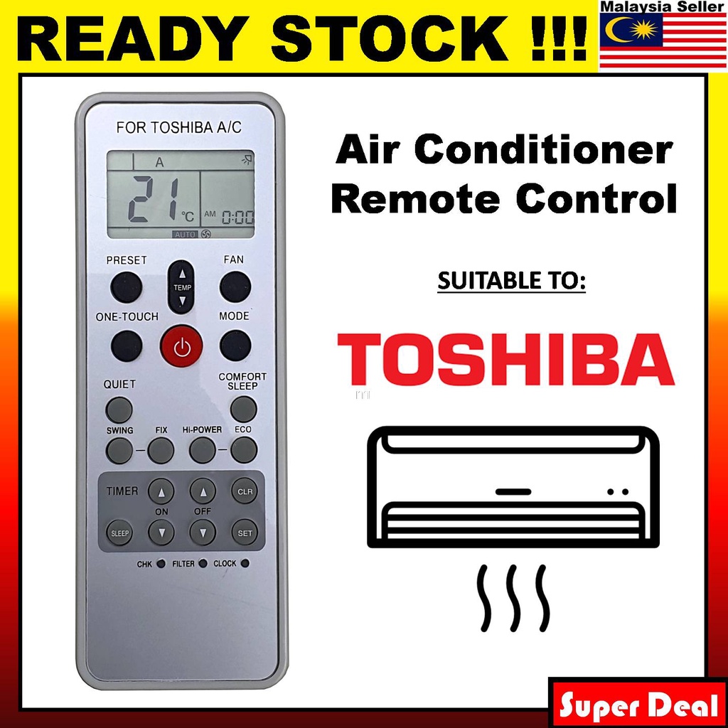 TOSHIBA Aircond Air Conditioner Remote Control Replacement (WC-01 ...