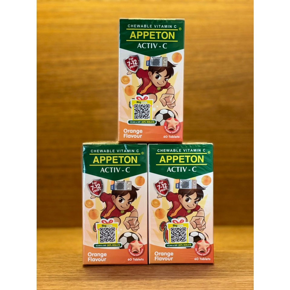 APPETON ACTIVE-C ORANGE FLAVOUR 60 TABLETS (EXP DATE 05/2025) | Shopee ...