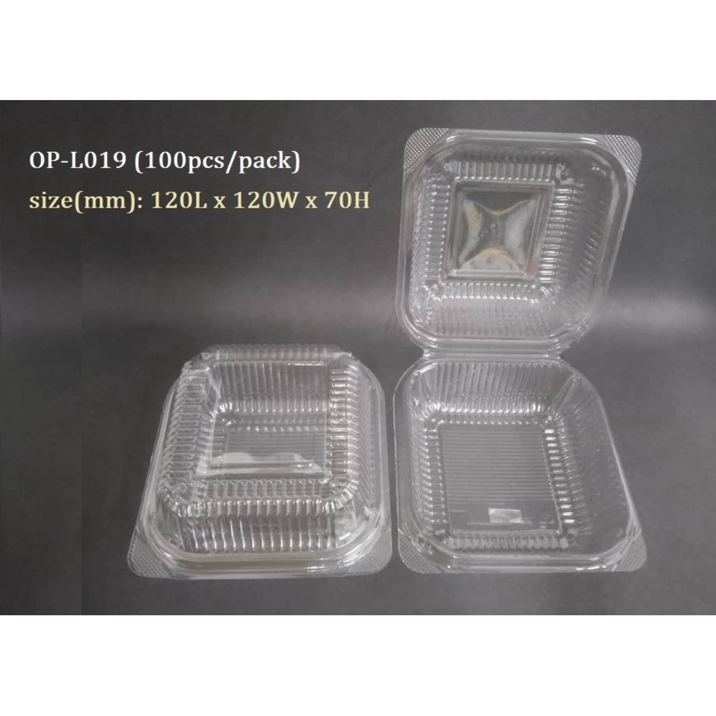 OPS Food Container L019 / Plastic Clam Shell Burger Plastic Box (100PCS ...