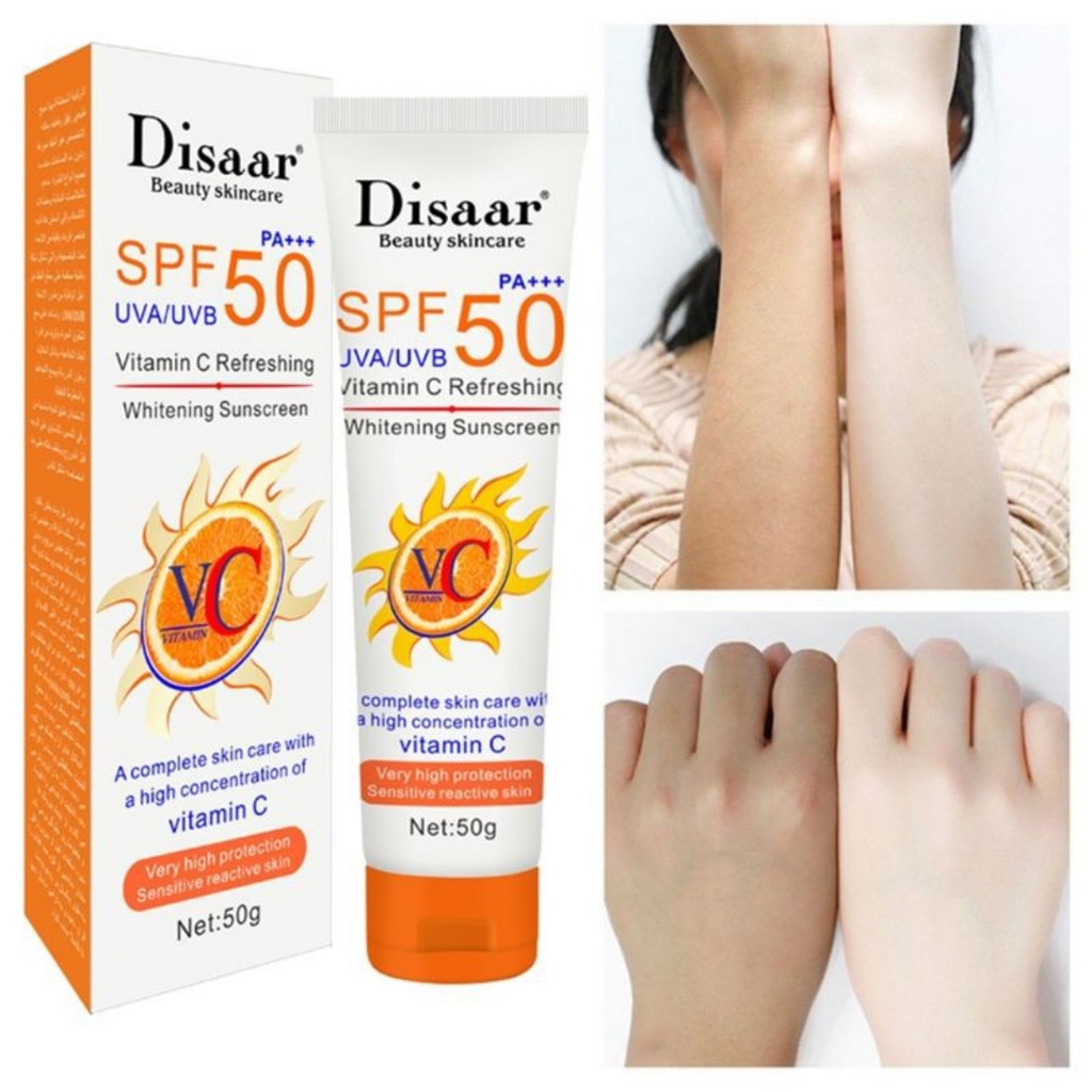 DISAAR SUNSCREEN SPF50 VITAMIN C REFRESHING WHITENING SUNBLOCK 50G ...