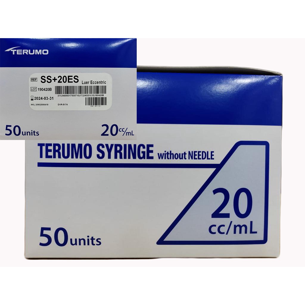 Terumo Syringe Without Needle 20cc/ 20ml (SS+20ES, Luer Eccentric, 50 ...