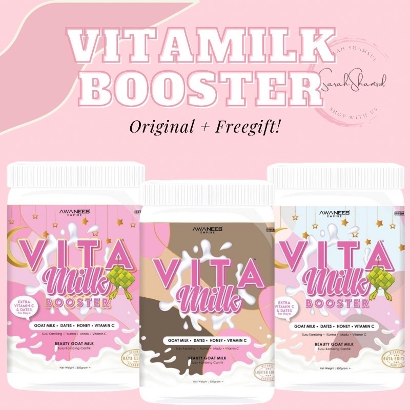 READY STOCK !! VITAMILK BOOSTER 💯 ORIGINAL HQ [vanilla🥛& Apple🍏] VITA MILK CERAH DALAM MASA 7 ...