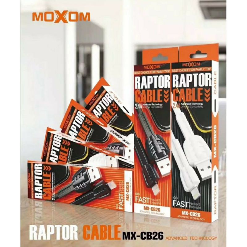 MOXOM MX-CB26 HIGH SPEED RAPTOR USB DATA CABLE 2.4A QC 3.0 FAST ...
