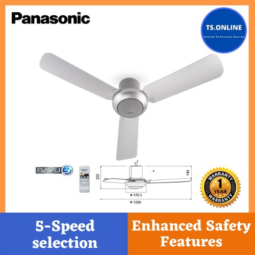 Panasonic BAYU 3 Blade Ceiling Fan F-M12D2VBHH (48") | Shopee Malaysia