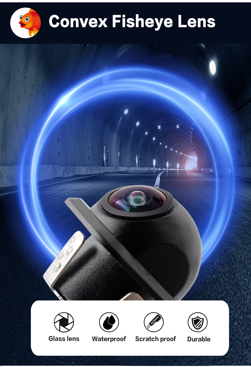 Smartour Fisheye Lens 2K 1920x1080P Car Rear View Camera Full HD 180 ...