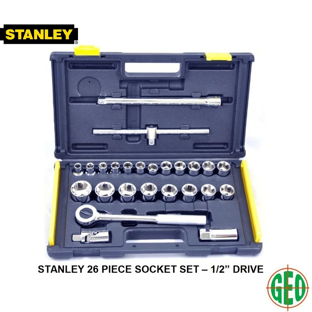 STANLEY 26 Piece Socket Set - 1/2” Drive 86-477 (12 POINT) | Shopee ...