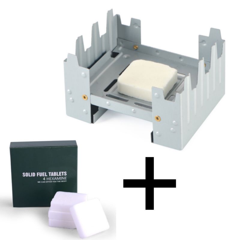 Outdoor🔥Camping Hexamine Stove 4-8 Solid Fuel Tablets Lilin Askar Mini ...