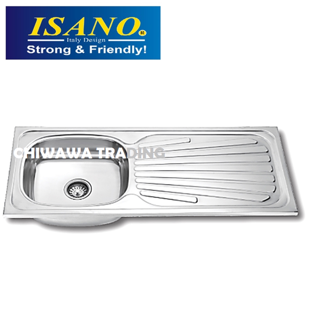 ISANO SS1842 Stainless Steel Kitchen Sink Bowl Basin Drainer | Shopee ...