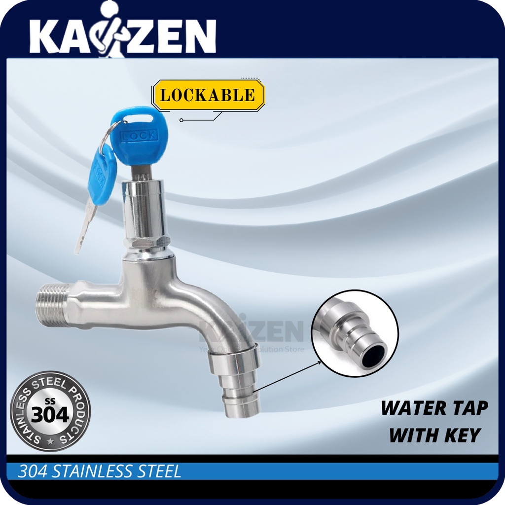 304 Stainless Steel Lockable Wall Bib Tap/ Faucet With Key & Washing ...