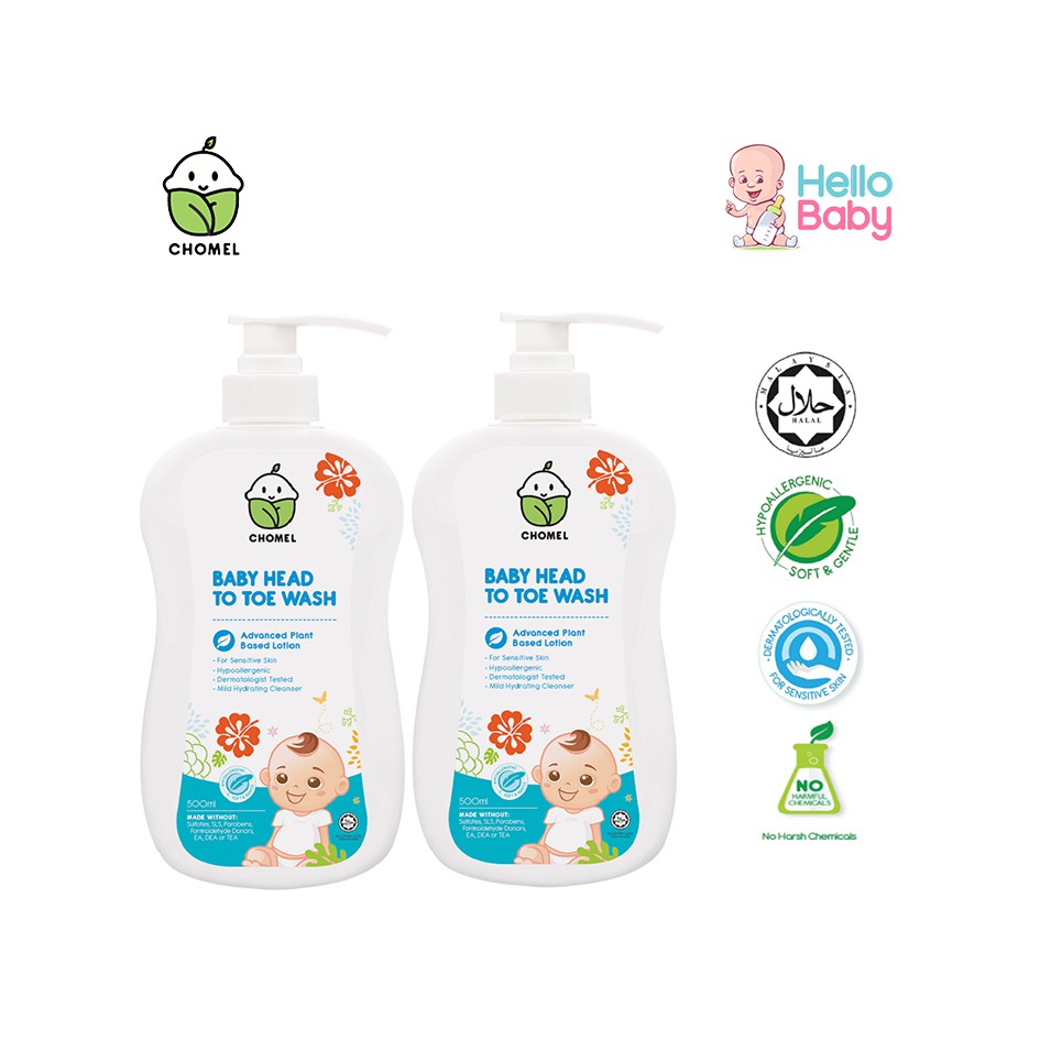 Chomel Baby Head to Toe Wash 500ml x2 (Twin Pack) | Shopee Malaysia