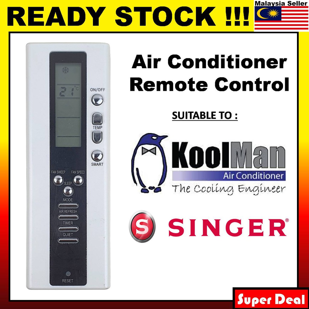 KOOLMAN/SINGER Air Cond Aircon Aircond Remote Control Replacement (KK ...