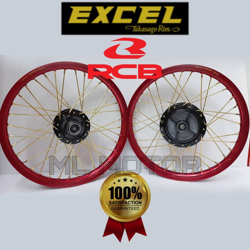 RXZ Set PNP Takasago Excel Asia 160x18 Red, Racing Boy Lidi/Spoke Gold ...