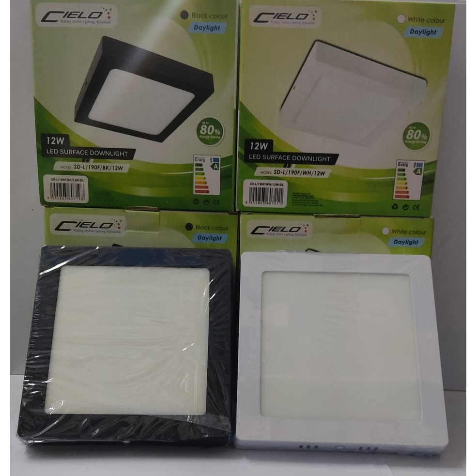 CIELO 12W LED SURFACE DOWNLIGHT/SD-L/190F/BK/12W (SQUARE-BLACK/WHITE)/🔵 ...