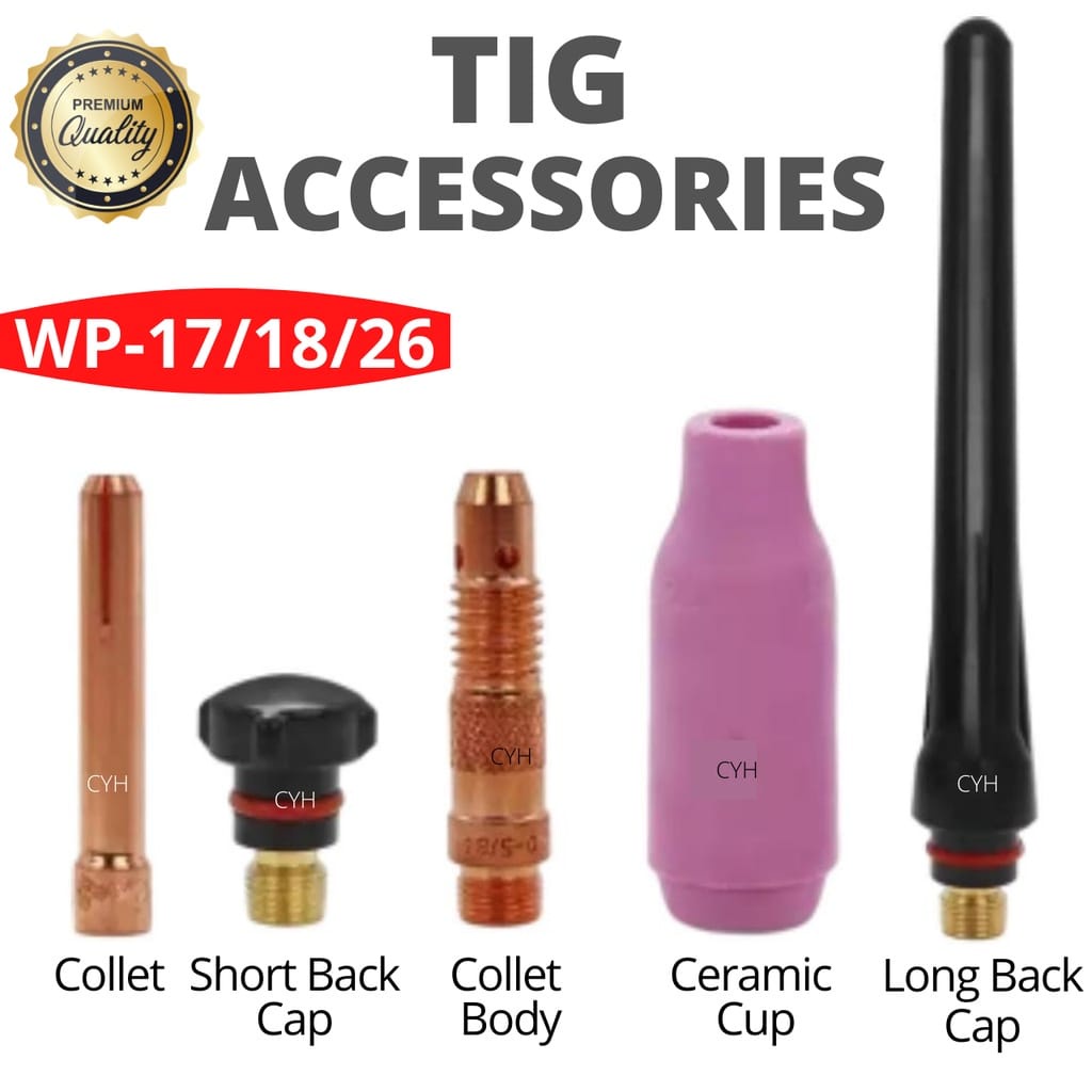 TIG tig COLLET/COLLET BODY/CERAMIC CUP/LONG OR SHORT BACK CAP/MICRO ...