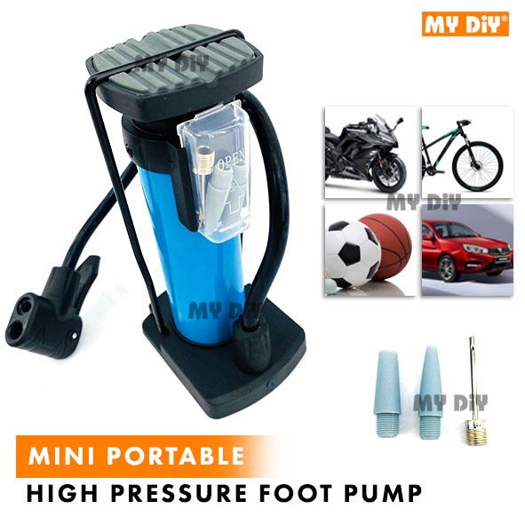 READYSTOK - PAM KAKI PRAKTIKAL PAM ANGIN SERBAGUNA BICYCLE PUMP MINI ...