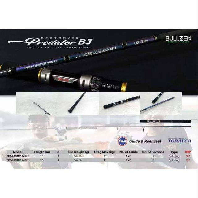 BULLZEN Predator BJ 7kaki Pe4=20-40Lb JIG Lure:20-60gm Drag:9Kg ...