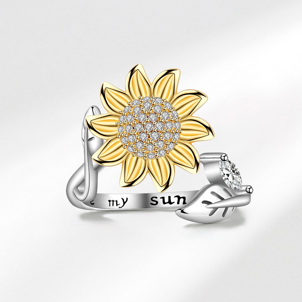 Rotary ring lettering adjustable anxiety relief opening ring ...