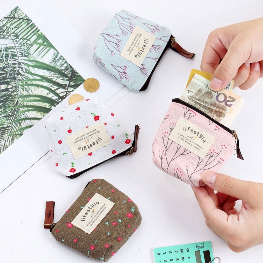 (M'sia) Mini Make Up Bag Travel Pouch Coin Coins Pouch Lady Dompet ...