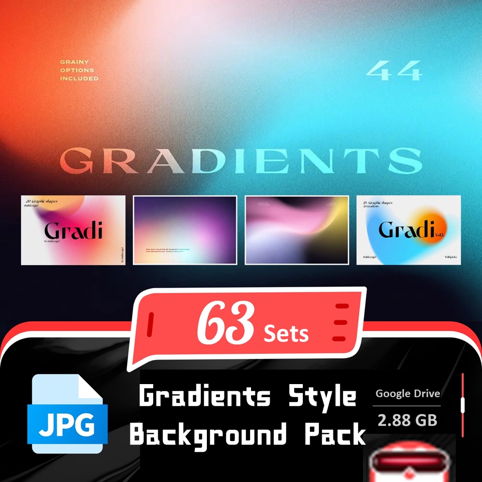 🔥 Vector Design Pack - 63 Sets Gradients Style Background 🔥 Premium ...