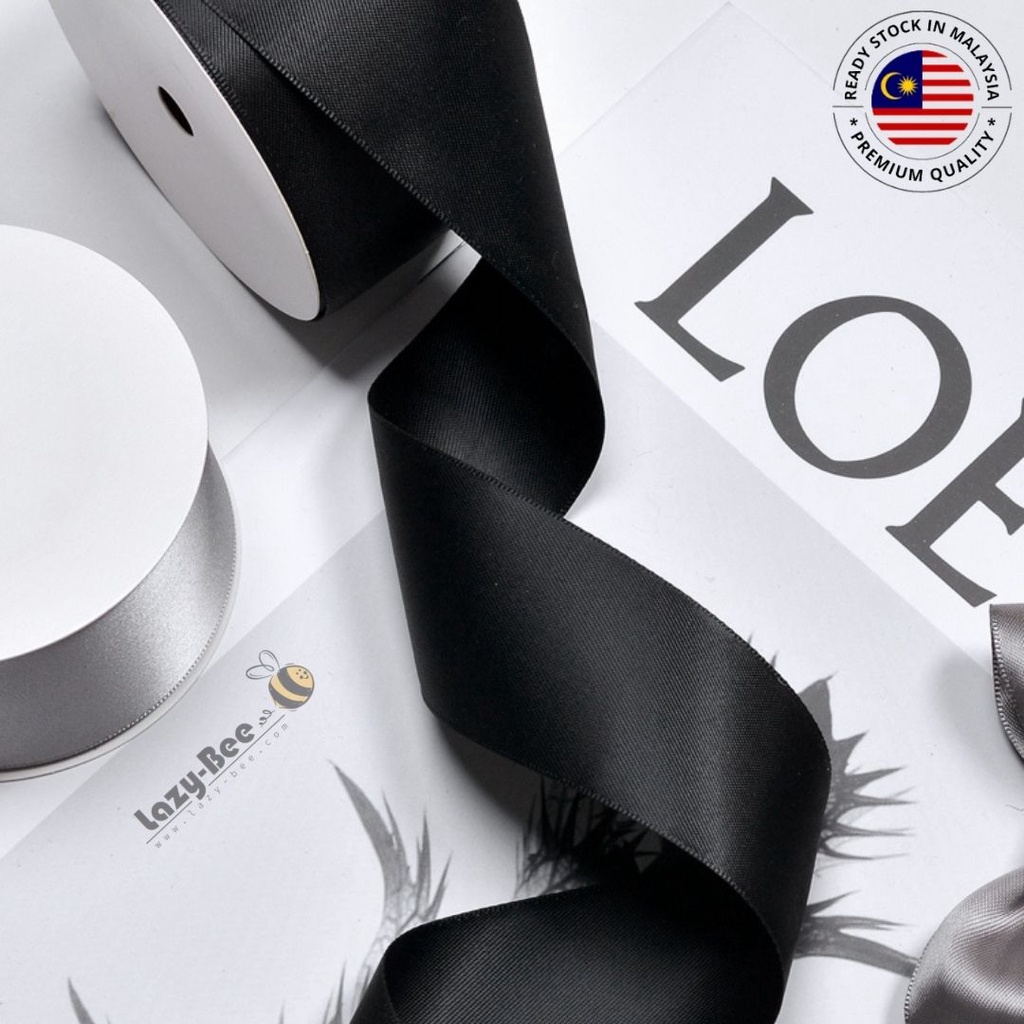 GREY HITAM PUTIH BLACK WHITE 5Meter 2.5cm 3.8cm 5cm Premium Double ...