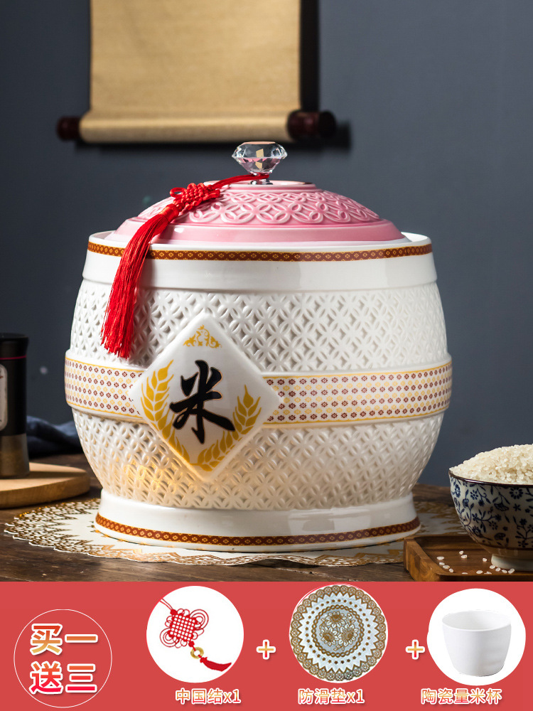 Storage ceramic rice cylinder rice storage box 10.00kg | Shopee Malaysia