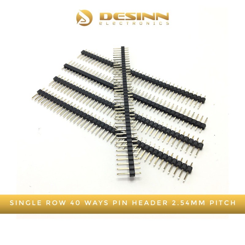 Single Row 40 Ways Male Pin Header Straight 2.54mm Pitch Arduino ...