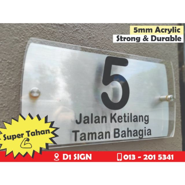 Custom made House Number Plate Acrylic / House Sign- ask for quotation ...
