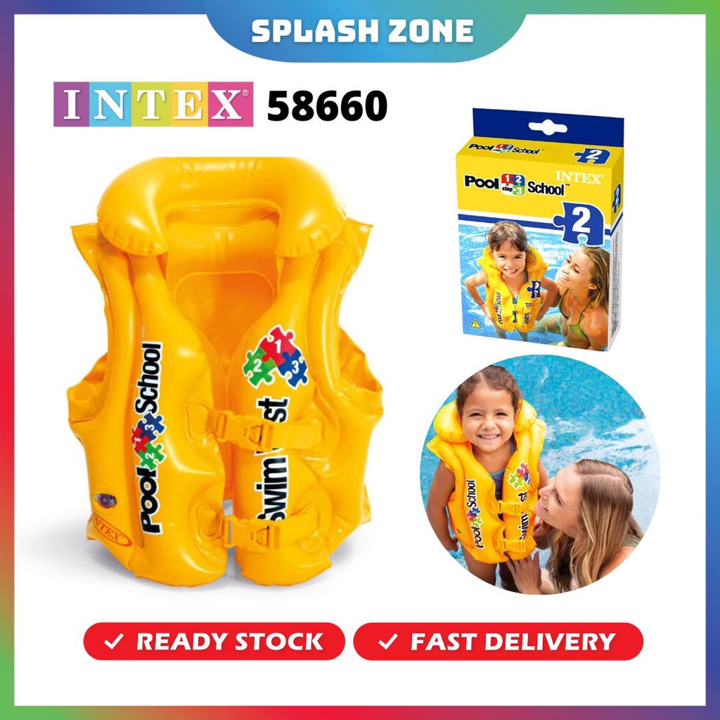 INTEX 58660 Pool School Children Inflatable Float Life Jacket Baby ...