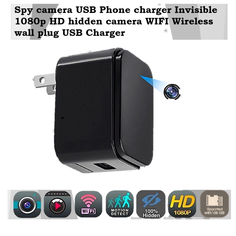 Spy camera USB Phone charger adaptor plug Invisible IR 1080p HD hidden ...