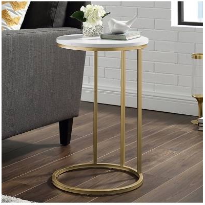 Meja Sisi Modern Marble Top Nordic Side Table Coffee Table Iron Living ...