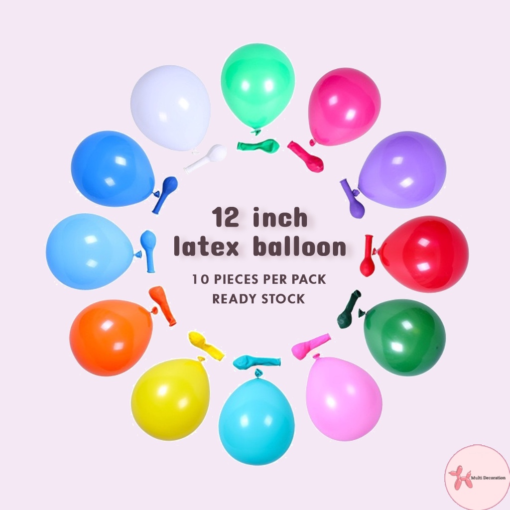 [Ready Stock] 12 Inches High Quality Latex Neo Balloon (10 pcs ...