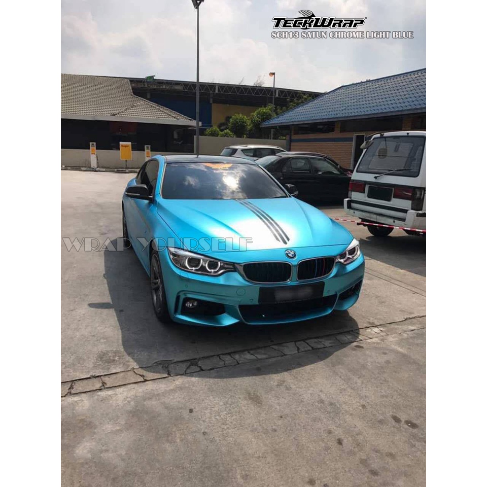 Teckwrap USA SCH13 SATIN LIGHT BLUE CHROME Sticker Vinyl Air Free ...