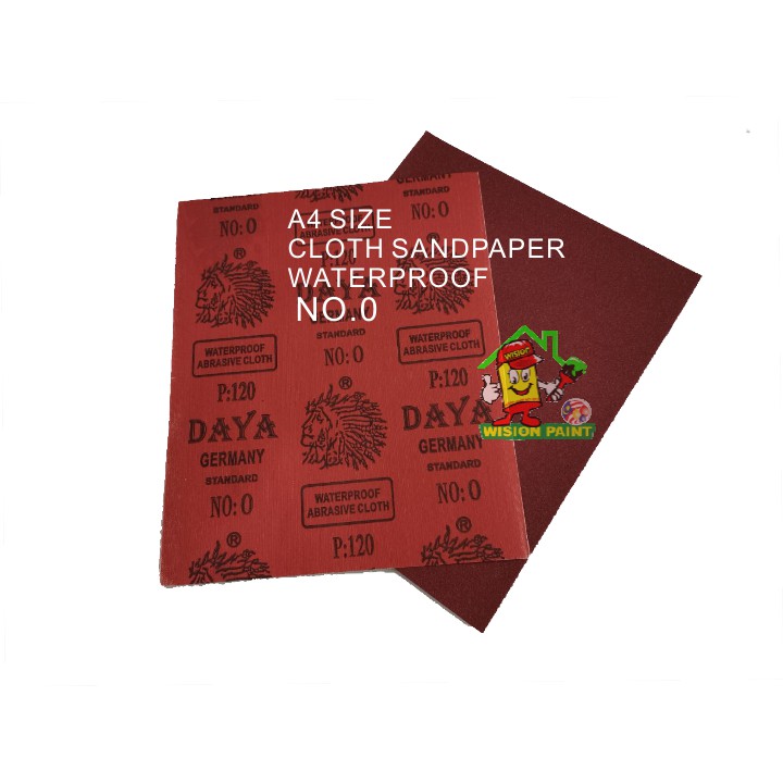 ( NO 0 ) WATERPROOF ABRASIVE CLOTH SANDPAPER DAYA WOOD & METAL PAINT ...