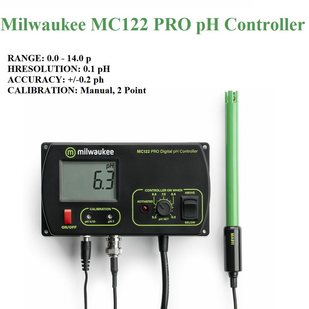 Milwaukee MC122 PRO pH Controller Measure and Adjust pH Levels ...