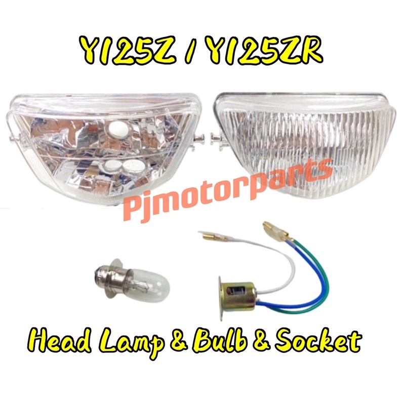 Y125Z Y125ZR 125Z 125ZR (Old & New Model) Head Lamp Light & Socket & Bulb Set Lampu Depan (Model ...