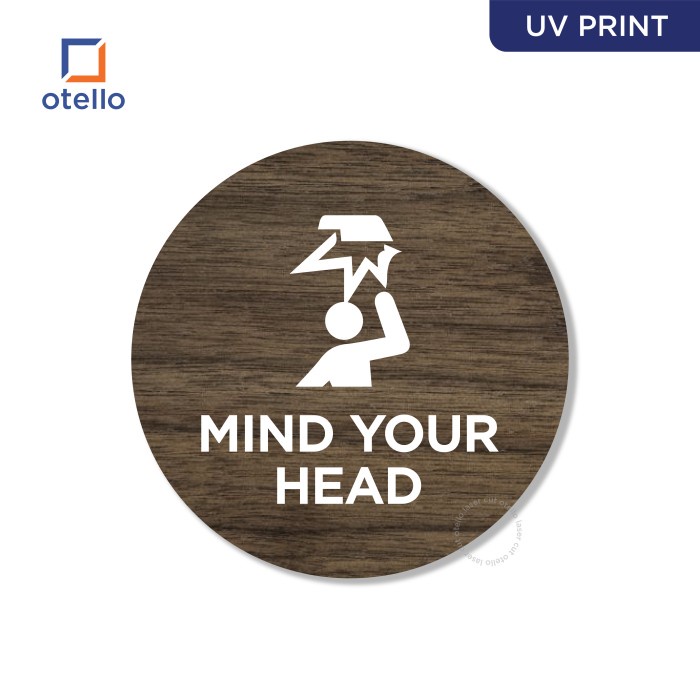 KAYU Signage Mind Your Head Sign Board Wood Beware Of The Head Of The ...