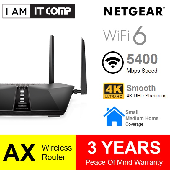 NETGEAR Nightwak AX5400 RAX50 6-Stream WiFi 6 Router (RAX50-100EUS ...