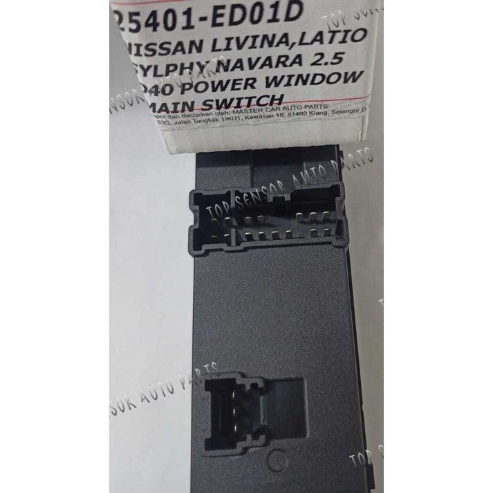 POWER WINDOW MAIN SWITCH NISSAN GRAND LIVINA, LATIO, SYLPHY, NAVARA D40 ...