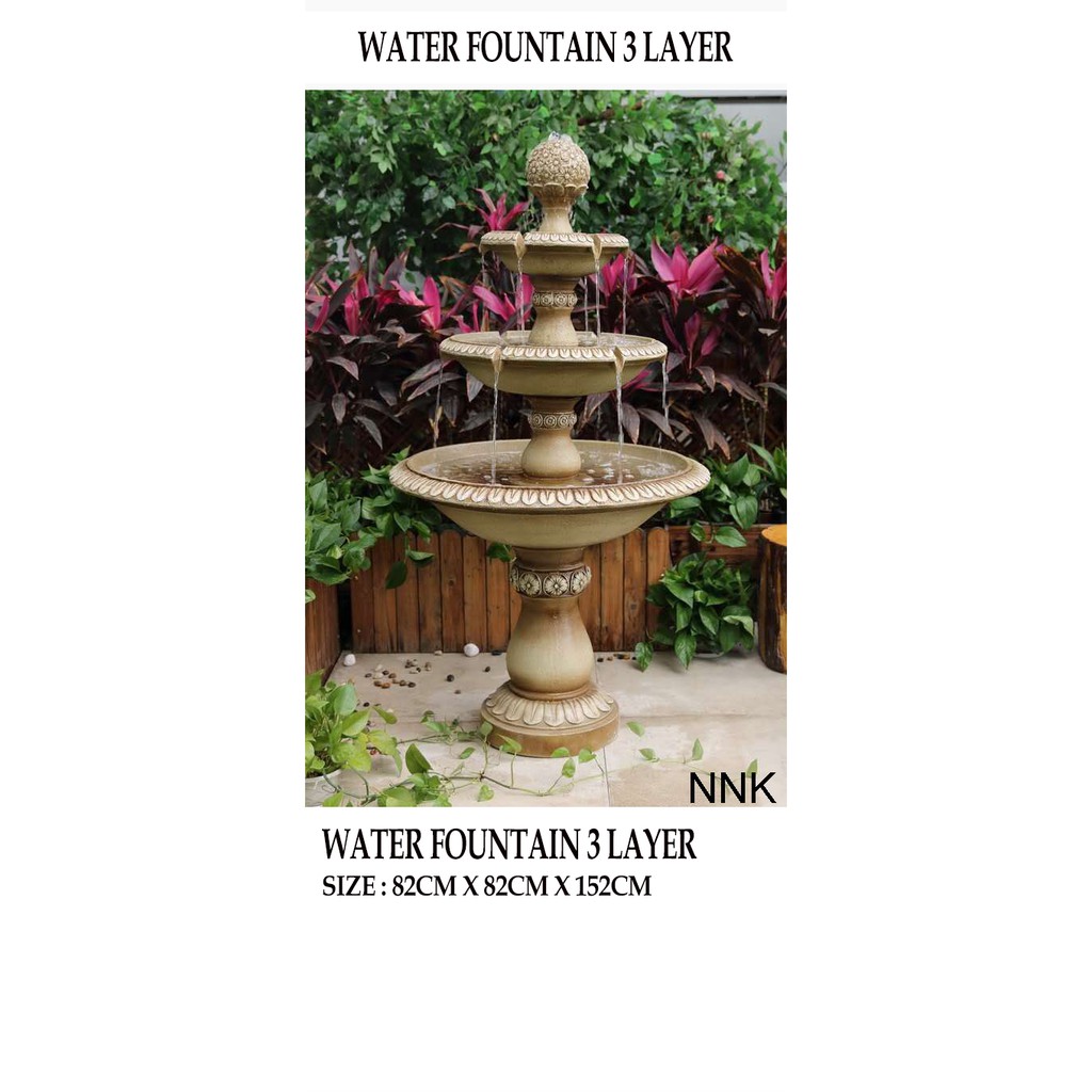 Water Fountain 3 Layer / Fibre Waterfall Deco SLS-JH2344 | Shopee Malaysia