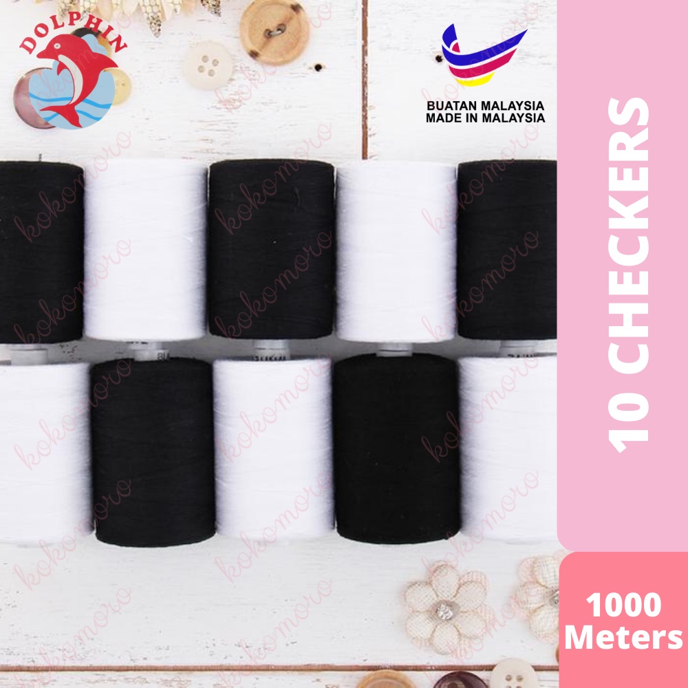 Dolphin Thread 1000 Meters 10 Checkers / Dolphin Benang Jahit | Shopee ...